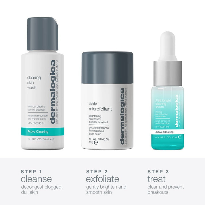 Clear and Brighten Kit for Acne and Skin Aging, Travel Kit | Dermalogica®